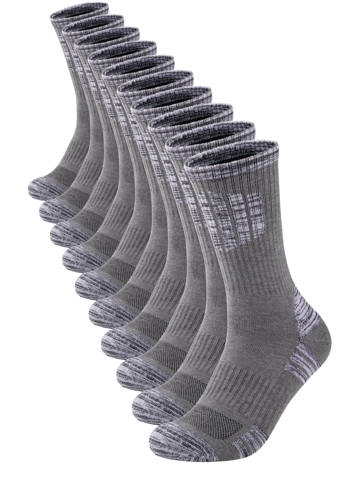 COOPLUS Mens Hiking Socks Crew Outdoor Socks 5 Pairs Moisture Wicking ...