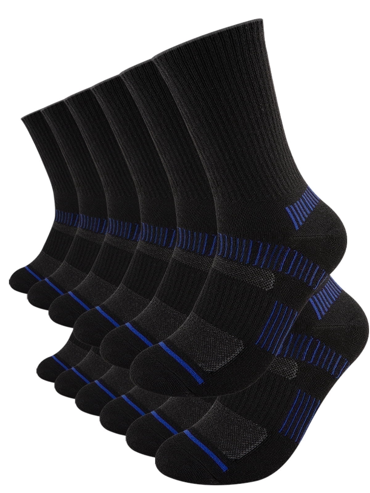 Cooplus Men's Long Crew Socks, Moisture Wicking Cushioned Athletic ...