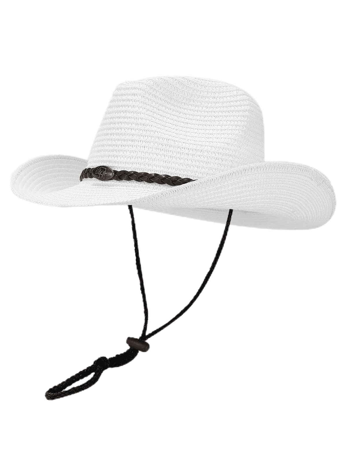 COOPLUS Straw Cowboy Hat for Women Western Cowgirl Adjustable Chin ...