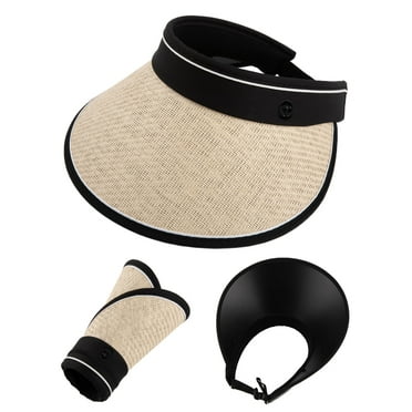 Extra Wide Brim Sun Visor Hat for Women Adjustable UV Protection Bow ...