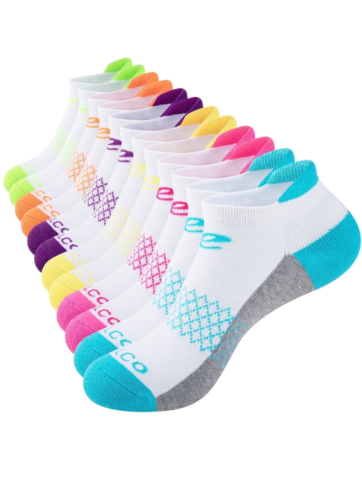 Cooplus Women's Athletic Ankle Socks, Cushioned, Moisture-Wicking, Sock ...