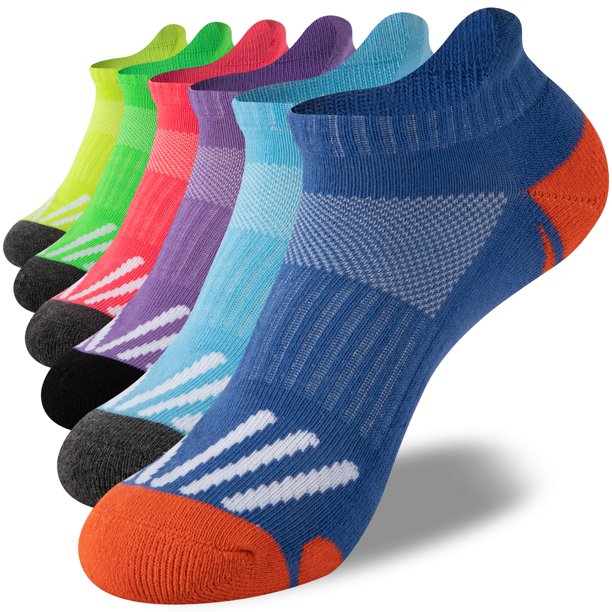 COOPLUS Womens Ankle Low Cut Socks Athletic Running Cushioned Socks for ...