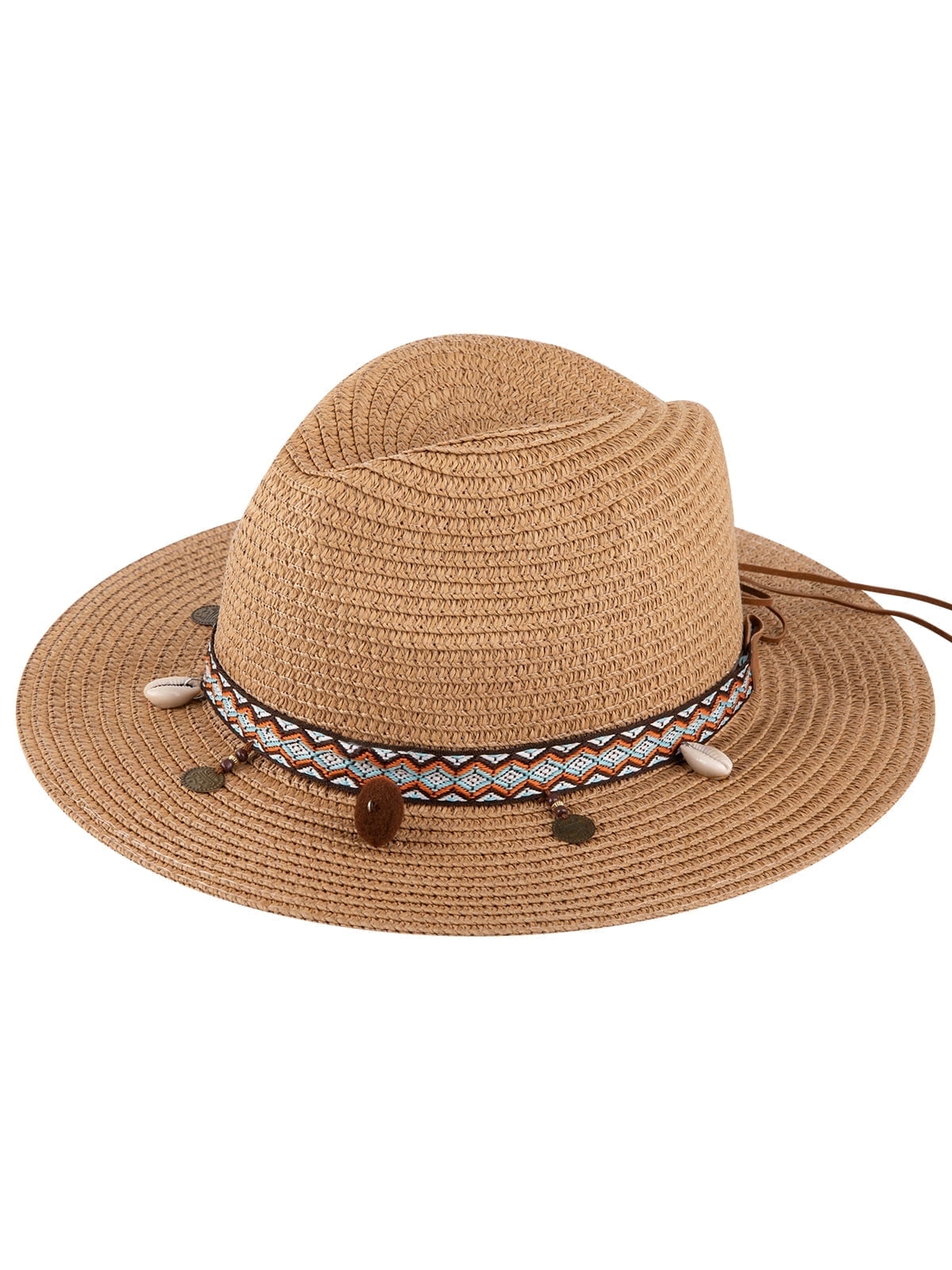 COOPLUS Womens Summer Straw Hat Wide Brim Foldable Panama Sun ...