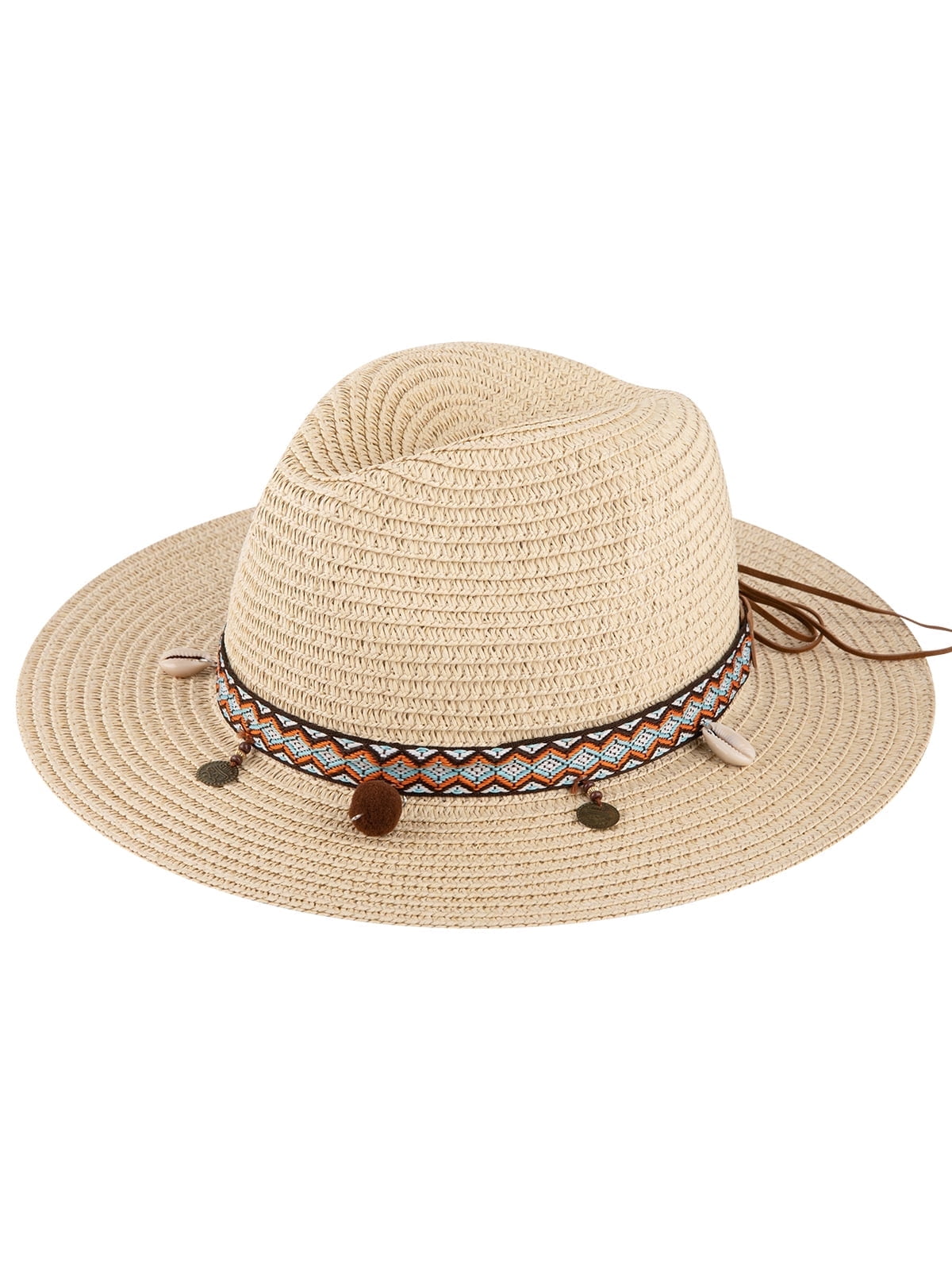 COOPLUS Womens Summer Straw Hat Wide Brim Foldable Panama Sun ...