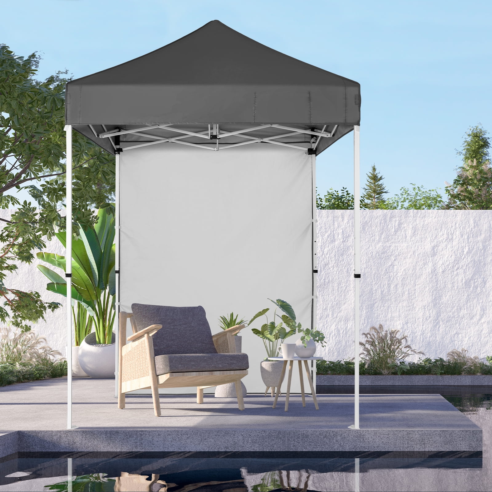 COOS BAY 5 Ft. W x 5 Ft. D Steel Outdoor Portable Canopy Tent with ...