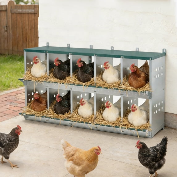 COOS BAY Heavy Duty Nesting Boxes for Chicken, 10 Compartment ...