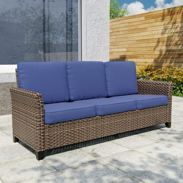 PARKWELL Outdoor Patio Sofa Furniture,Weather Resistant Wicker 3-Seat ...