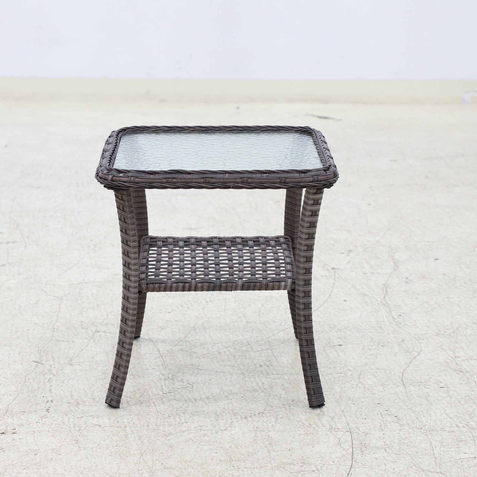 vidaXL Outdoor Side Table Garden Patio Porch End Table with Storage PE ...