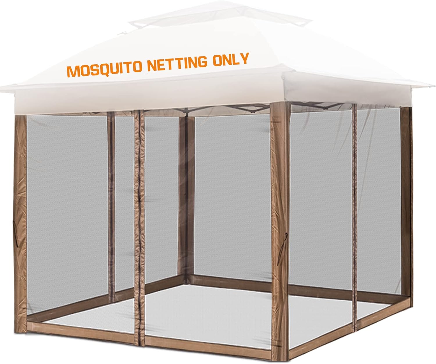 COOS BAY Replacement Mosquito Netting with Zippers, Mesh Screen Wall Panel for 10’ X 10’ Gazebo ...