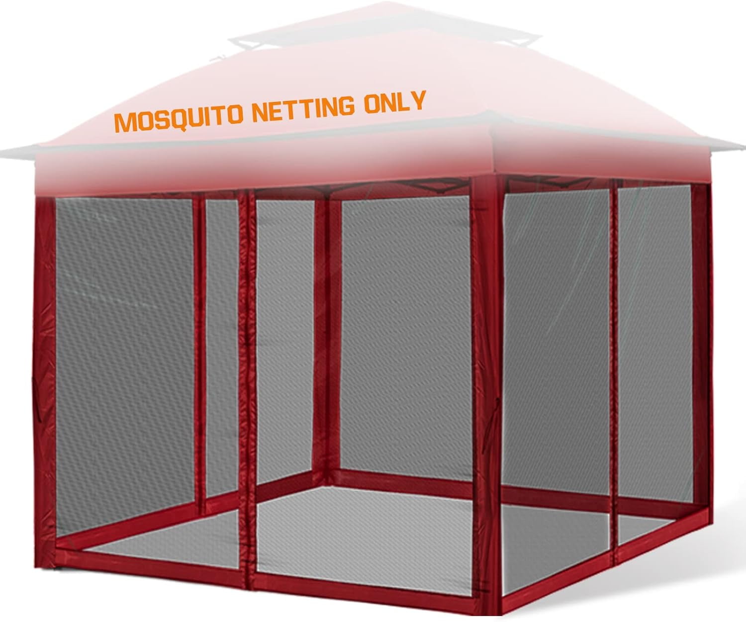 COOS BAY Replacement Mosquito Netting with Zippers, Mesh Screen Wall Panel for 10’ X 10’ Gazebo ...