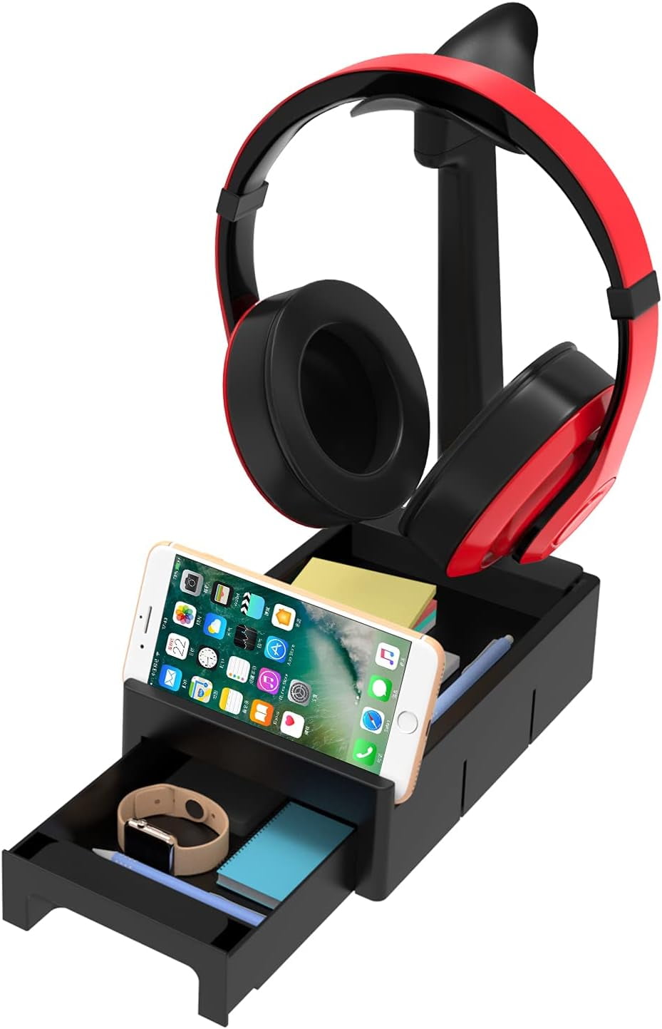 COOSKIN Headset Holder,Desktop Headphone Stand with Desk Storage ...