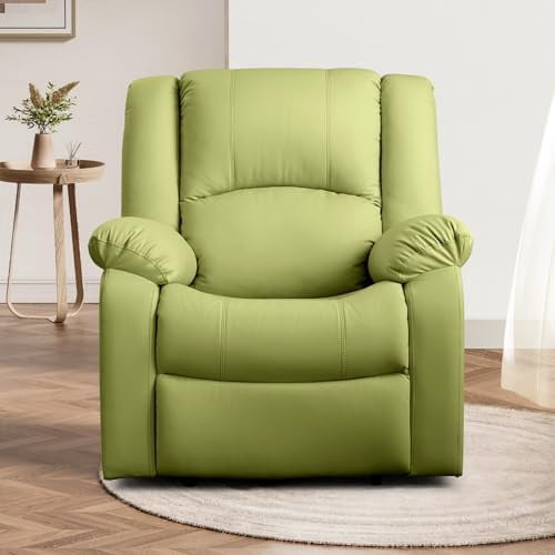 COOSLEEP Manual Recliner Chair, PU Leather Recliner Chairs with ...