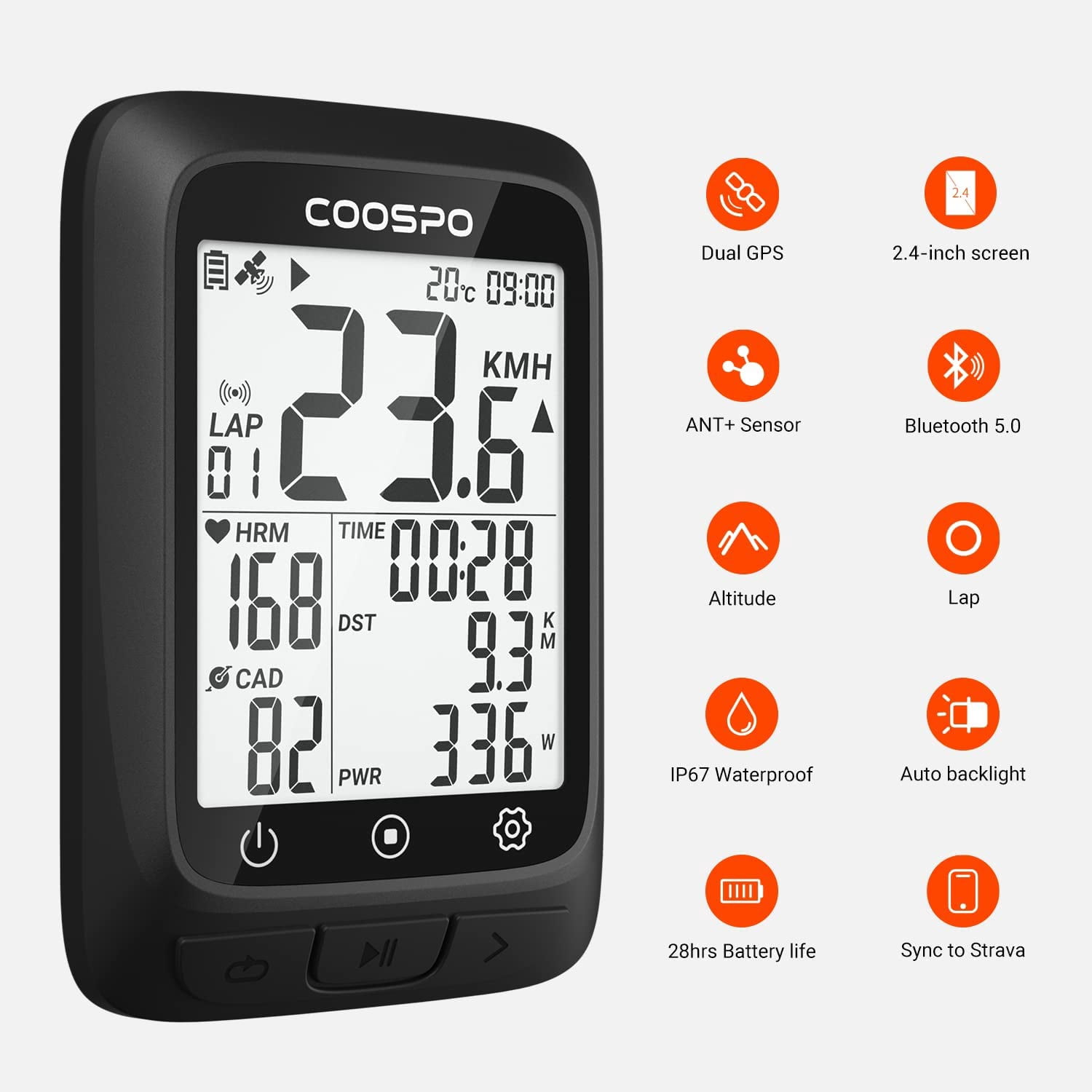 COOSPO Bike Computer GPS Wireless with BK467 Cadence/Sensor - Walmart.com
