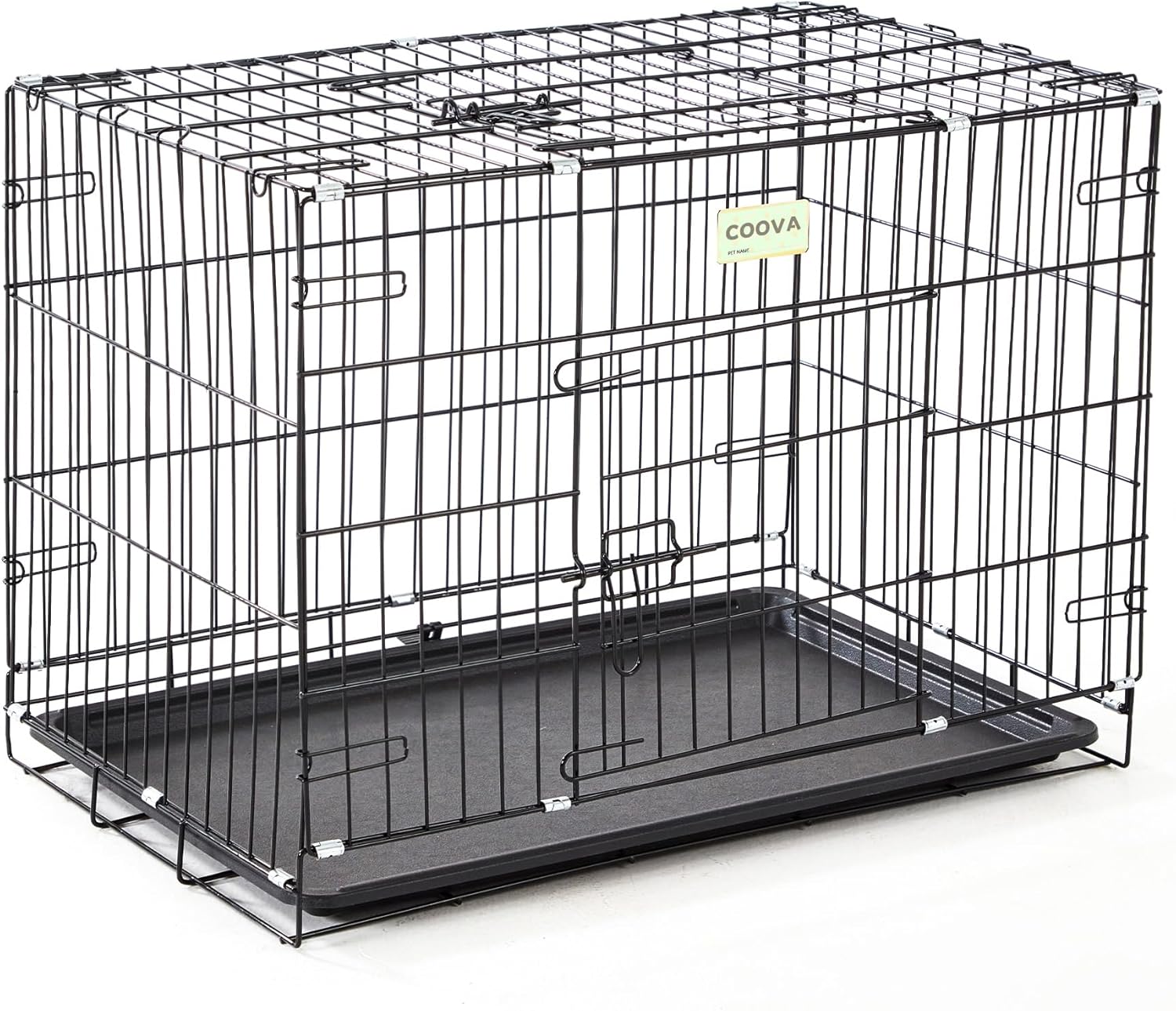 COOVA 30-Inch Medium Dog Crate, Durable Metal Pet Kennel, Double Door ...