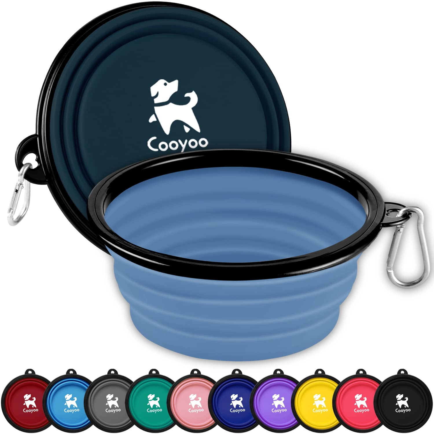 COOYOO Collapsible Dog Bowl,2 Pack Collapsible ATT1Dog Water Bowls for Cats Dogs,Portable Pet ...