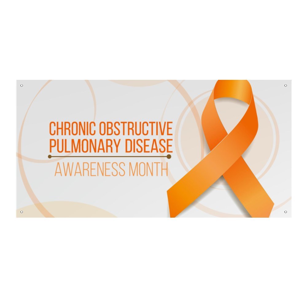 COPD Awareness Month Orange Ribbon Banners Flag Hanging Backdrop Sign ...