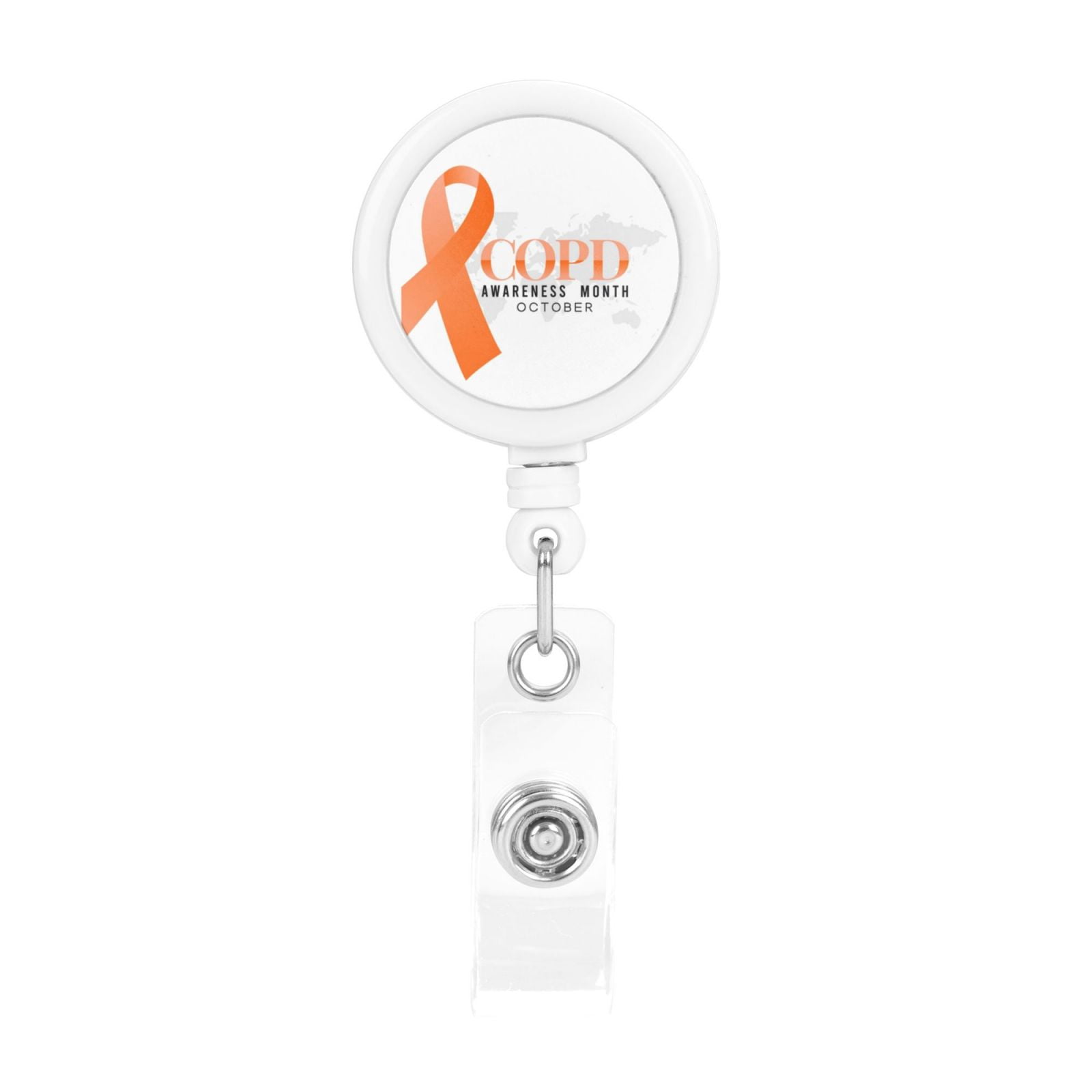 COPD Awareness Month Orange Ribbon Badge Reel Retractable Badge Holder ...