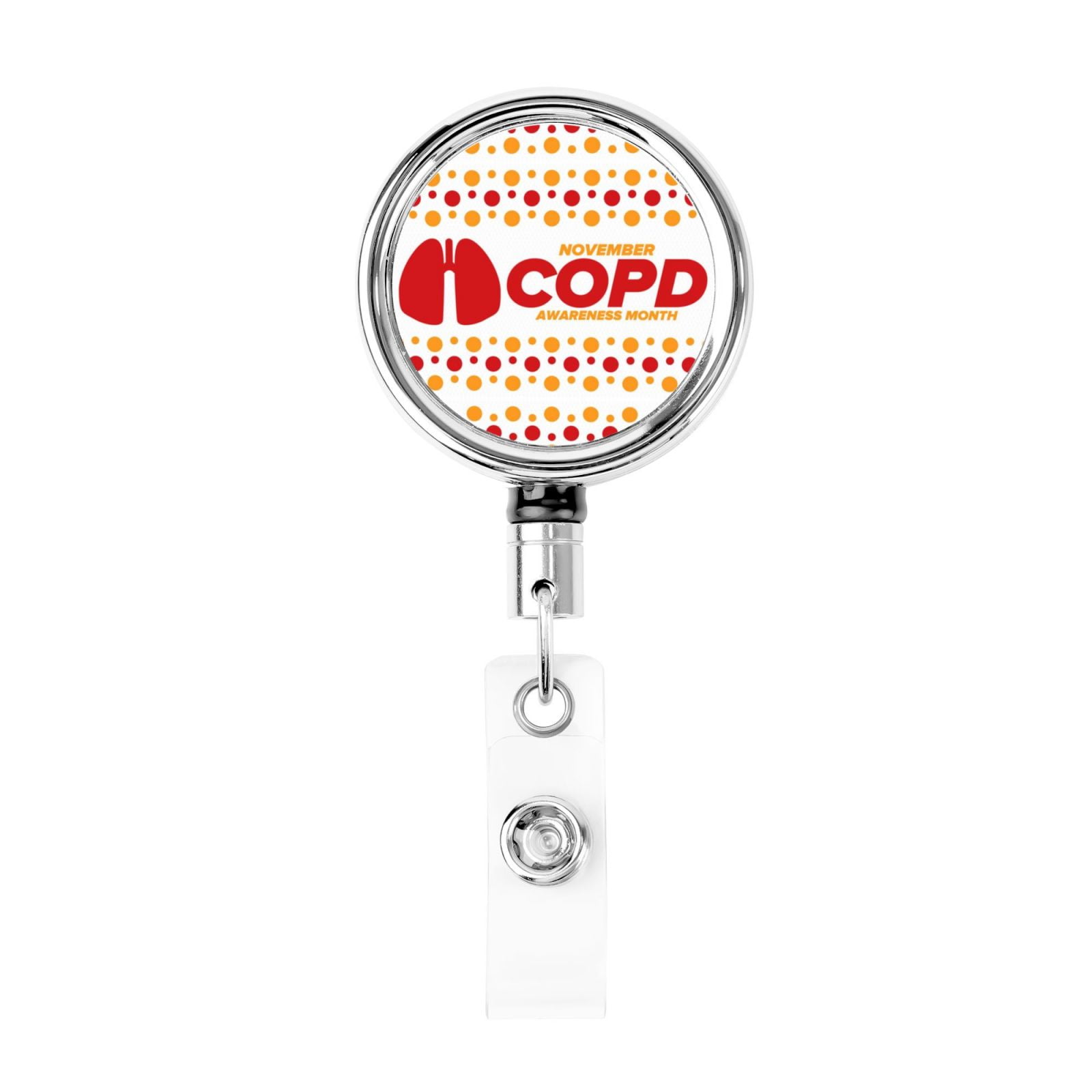 COPD Awareness Month Orange Ribbon Badge Reel Retractable Badge Holder ...