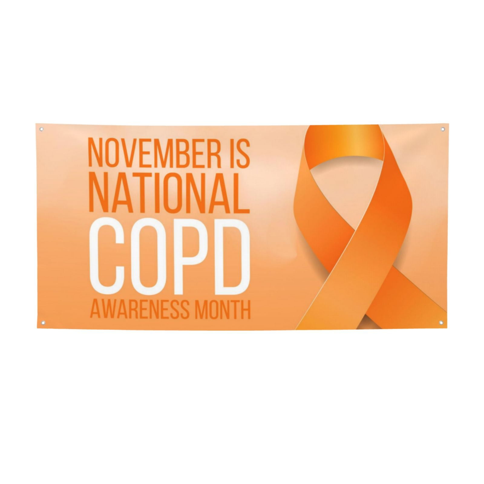 COPD Awareness Month Orange Ribbon Banner Backdrop Flag Tapestry Party ...