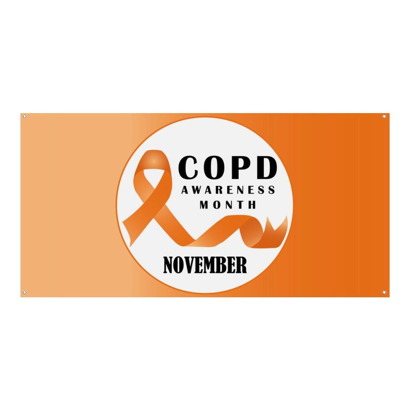 COPD Awareness Month Orange Ribbon Banner Backdrop Large Banner ...