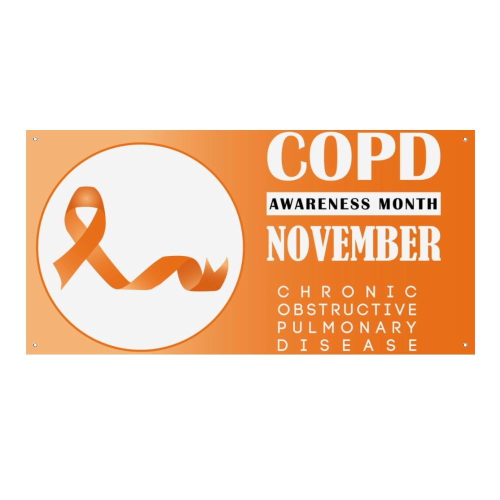 COPD Awareness Month Orange Ribbon Banners Flag Hanging Backdrop Sign ...