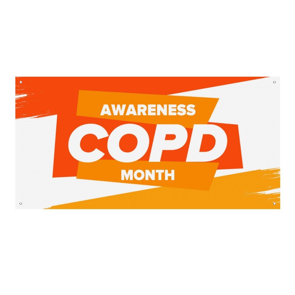 COPD Awareness Month Orange Ribbon Banners Flag Hanging Backdrop Sign ...