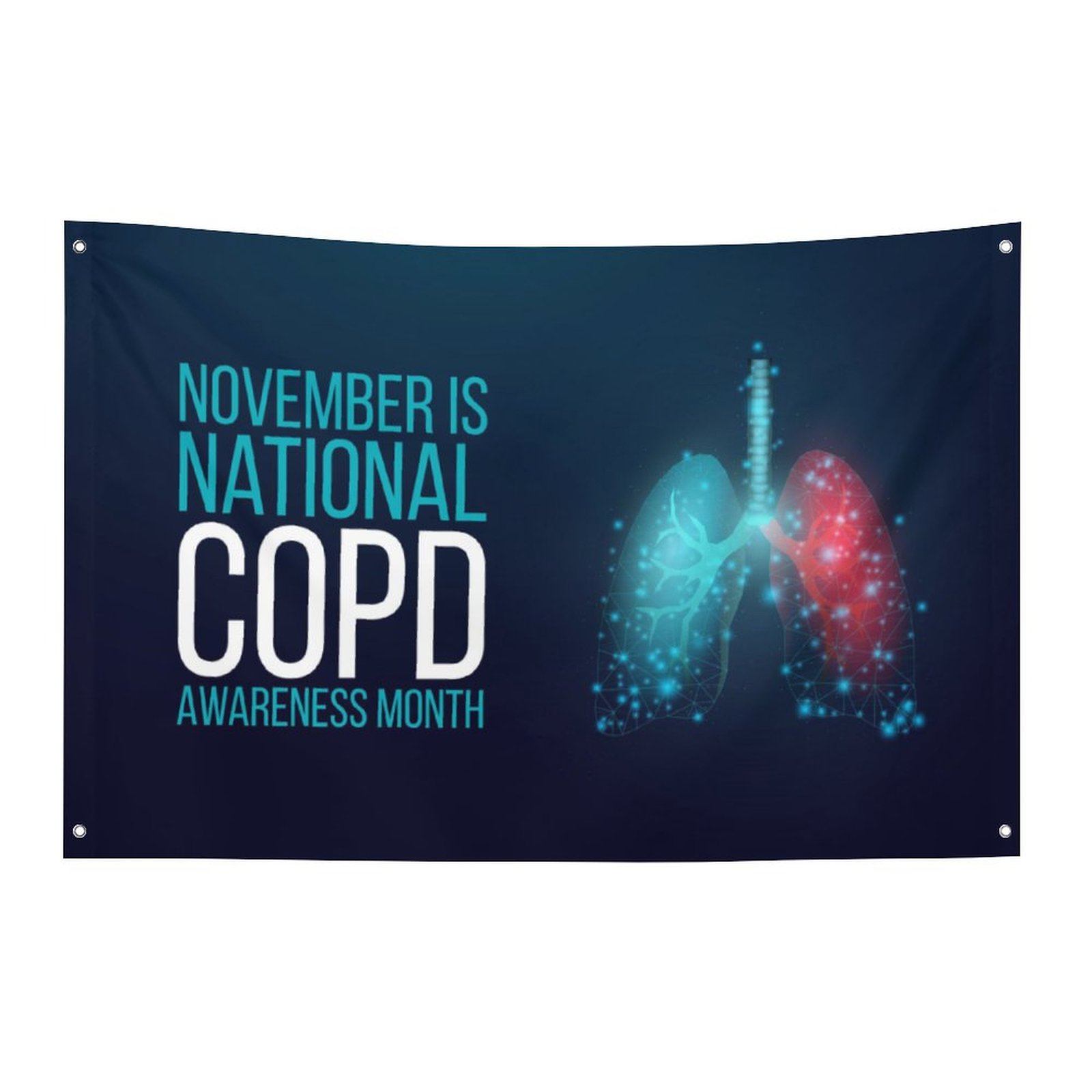 COPD Awareness Month Orange Ribbon Tapestry Banner Backdrop Flag ...