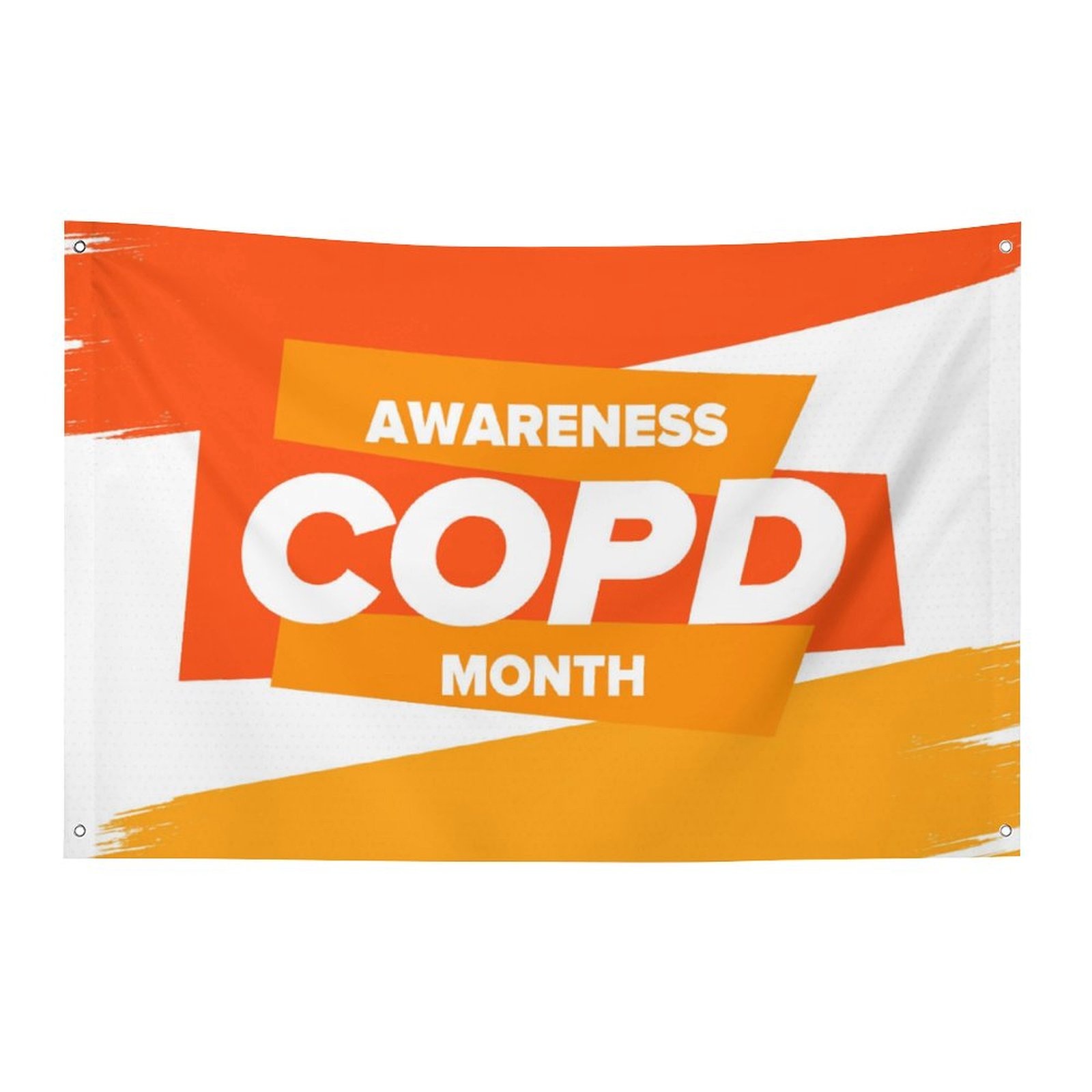 COPD Awareness Month Orange Ribbon Tapestry Banner Backdrop Flag ...