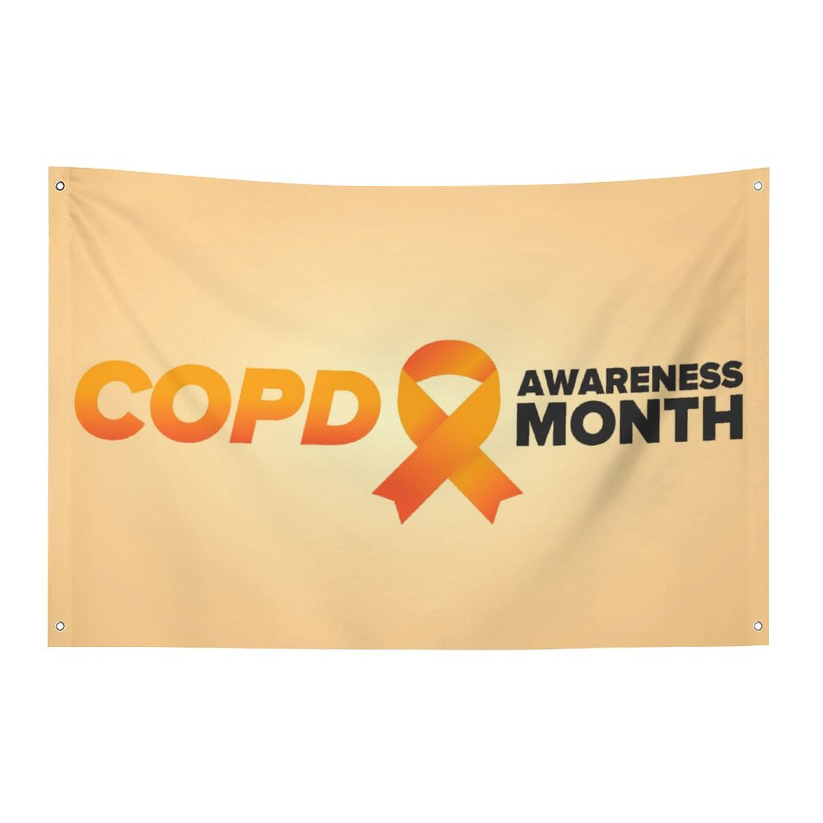 COPD Awareness Month Orange Ribbon Tapestry Banner Backdrop Flag ...