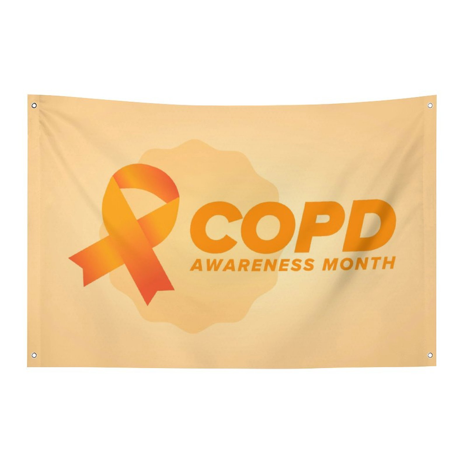 COPD Awareness Month Orange Ribbon Tapestry Banner Backdrop Flag ...