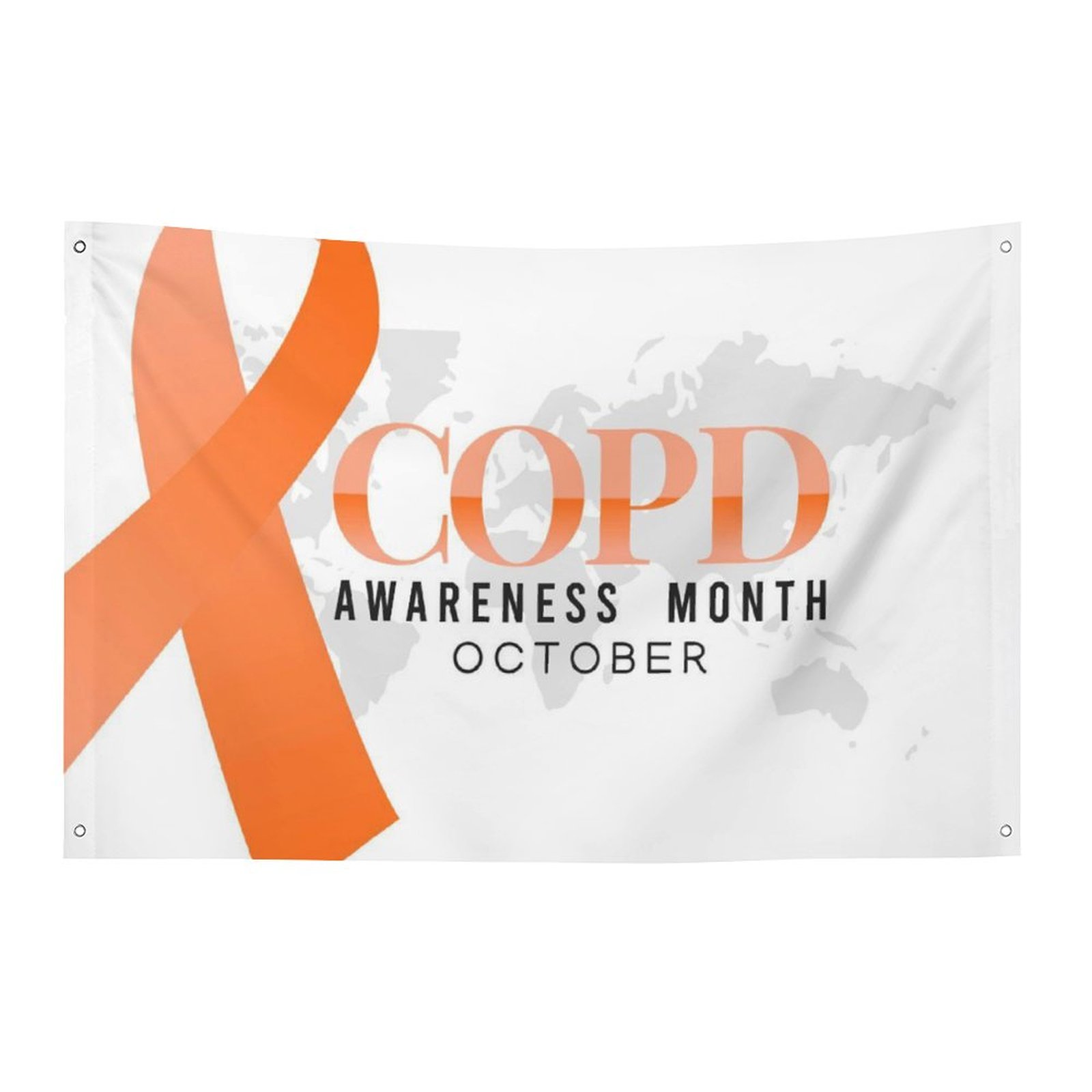 COPD Awareness Month Orange Ribbon Tapestry Banner Backdrop Flag ...