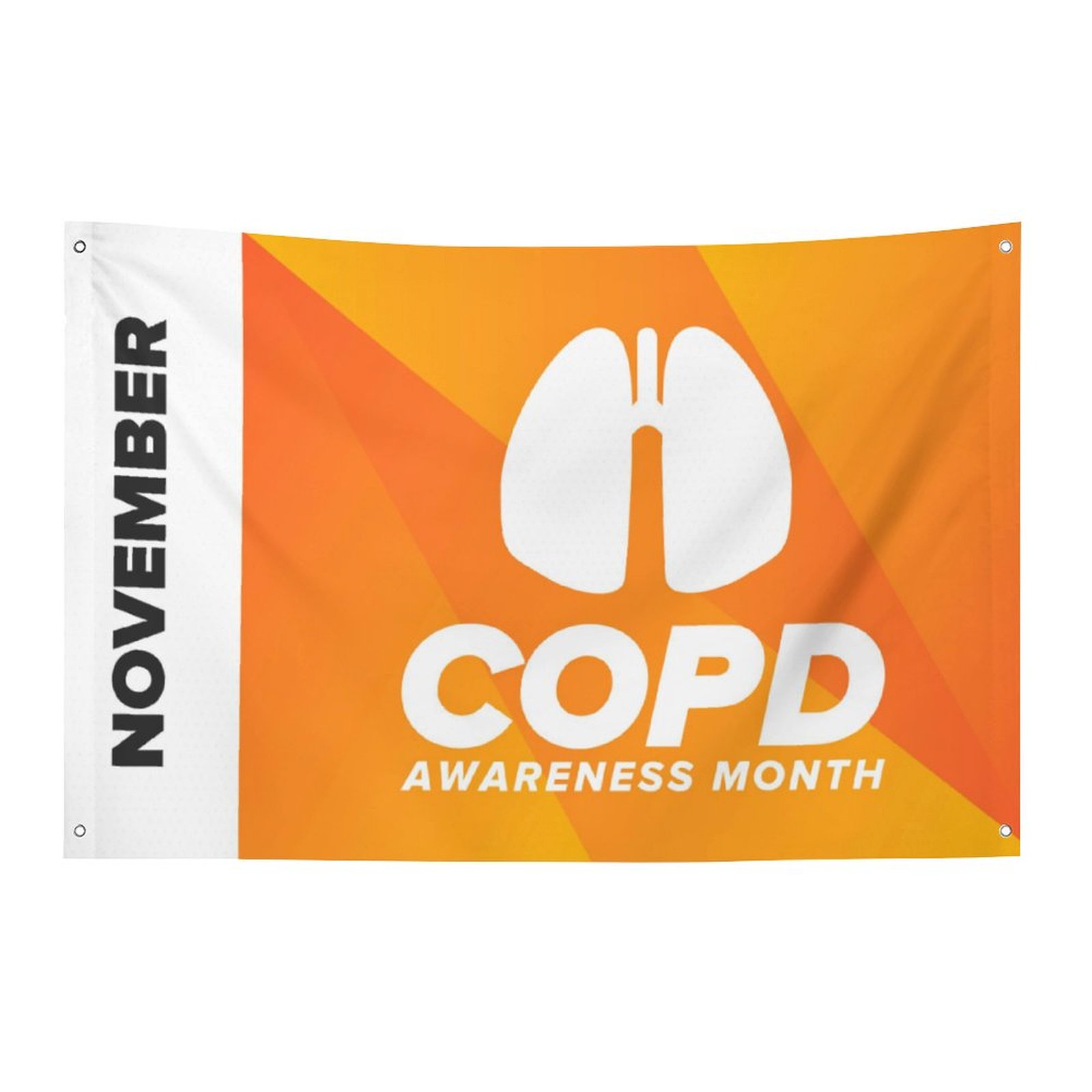 COPD Awareness Month Orange Ribbon Tapestry Banner Backdrop Flag ...