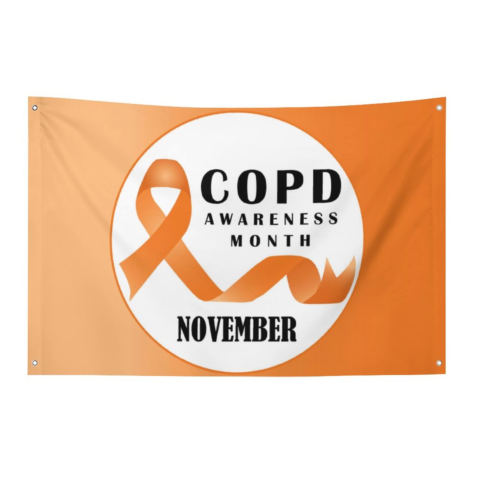 COPD Awareness Month Orange Ribbon Tapestry Banner Backdrop Flag ...