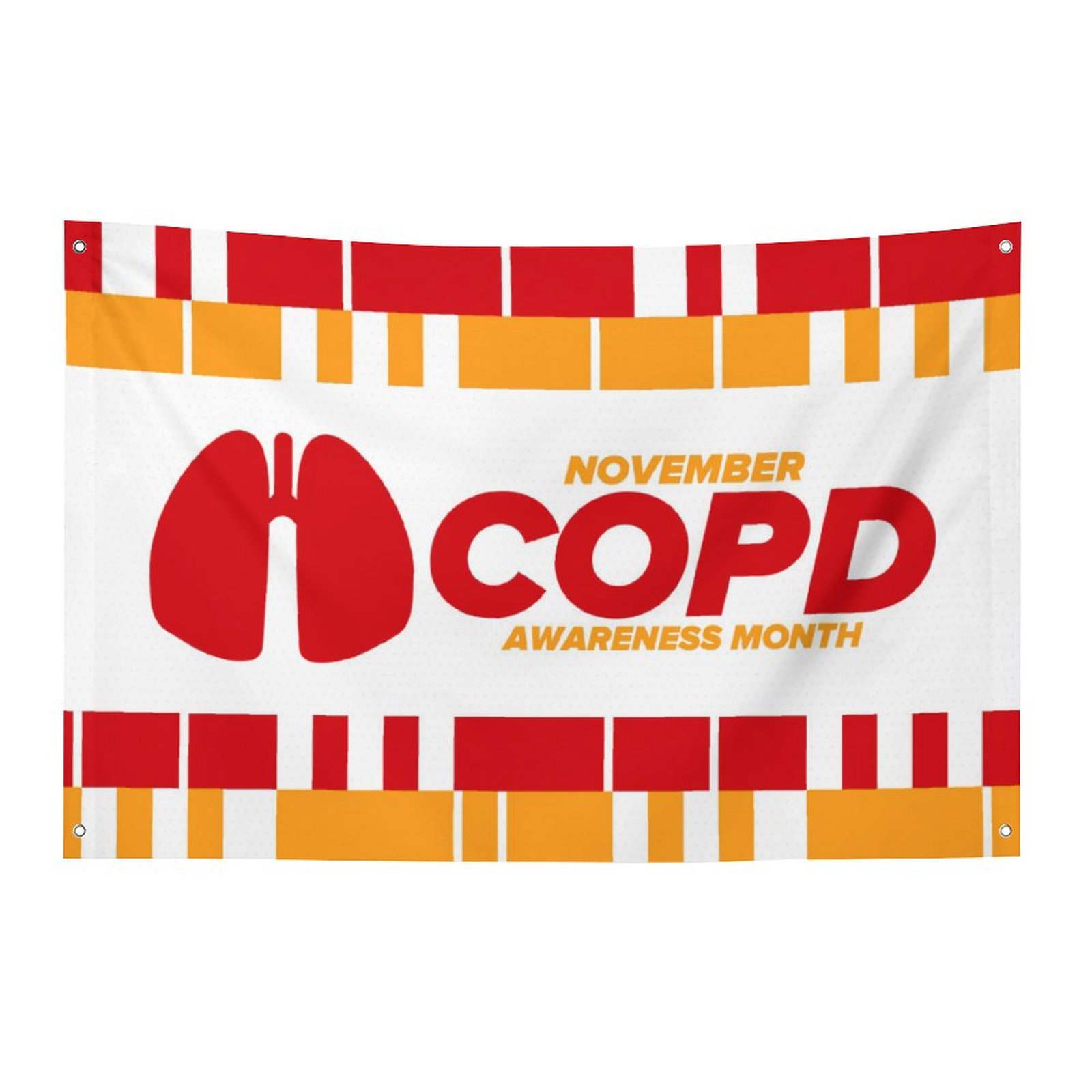 COPD Awareness Month Orange Ribbon Tapestry Banner Backdrop Flag ...
