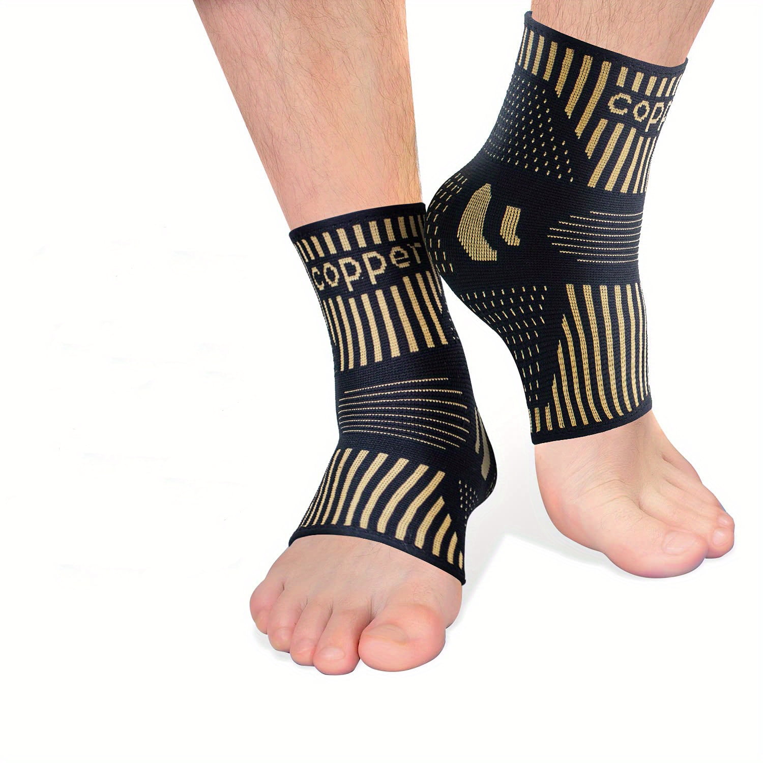 COPPER Ankle Brace Compression Support Sleeve for Injury Recovery ...