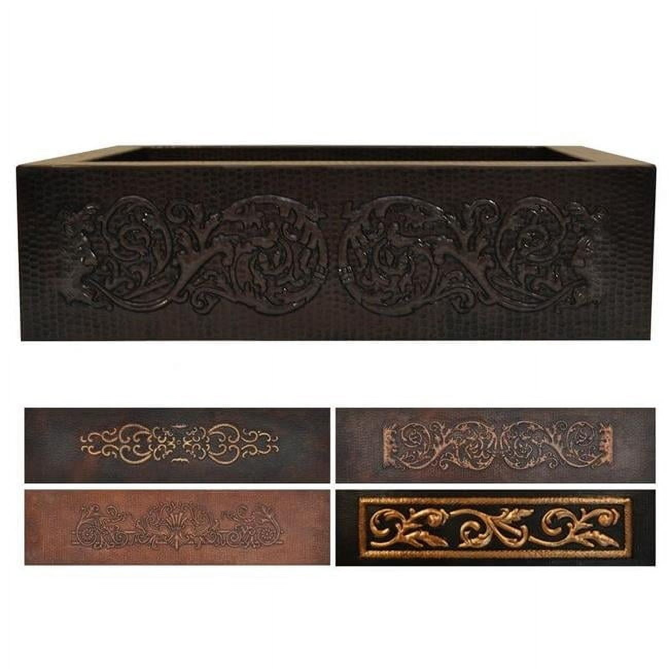 COPPER FARMHOUSE KITCHEN SINK D3 ROCOCO DESIGN 33X22X9 G16 MATTE ...