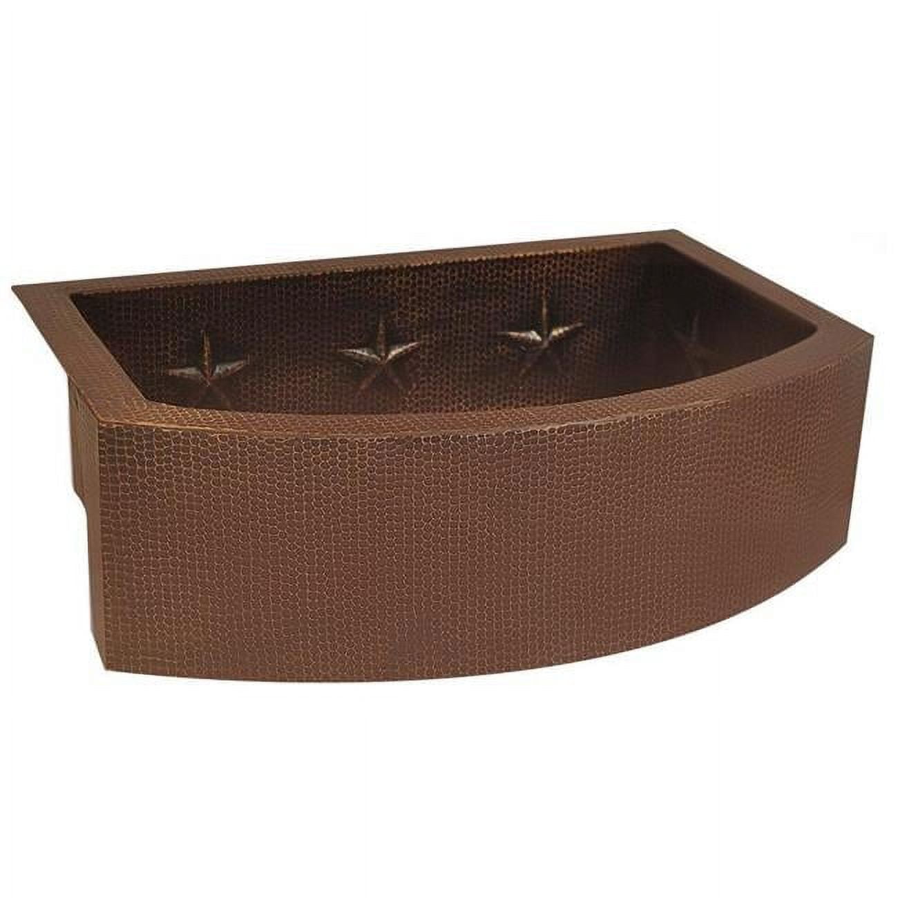 COPPER FARMHOUSE ROUND APRON KICHEN SINK STARS DESIGN 33X22X9 G16 DARK ...