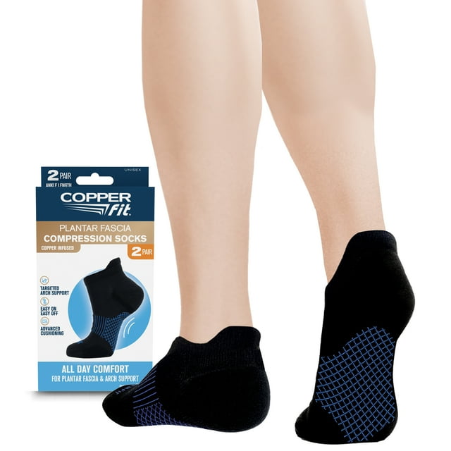 COPPER FIT® Plantar Fascia Ankle Compression Socks | Arch Compression ...