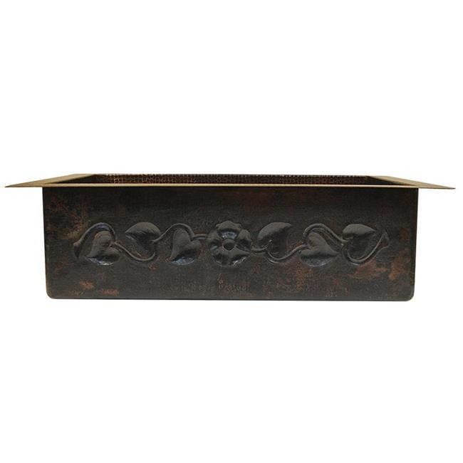 COPPER KITCHEN SINK FLOWER DESIGN 33X22X9 G16 DARK LIGHT - Walmart.com