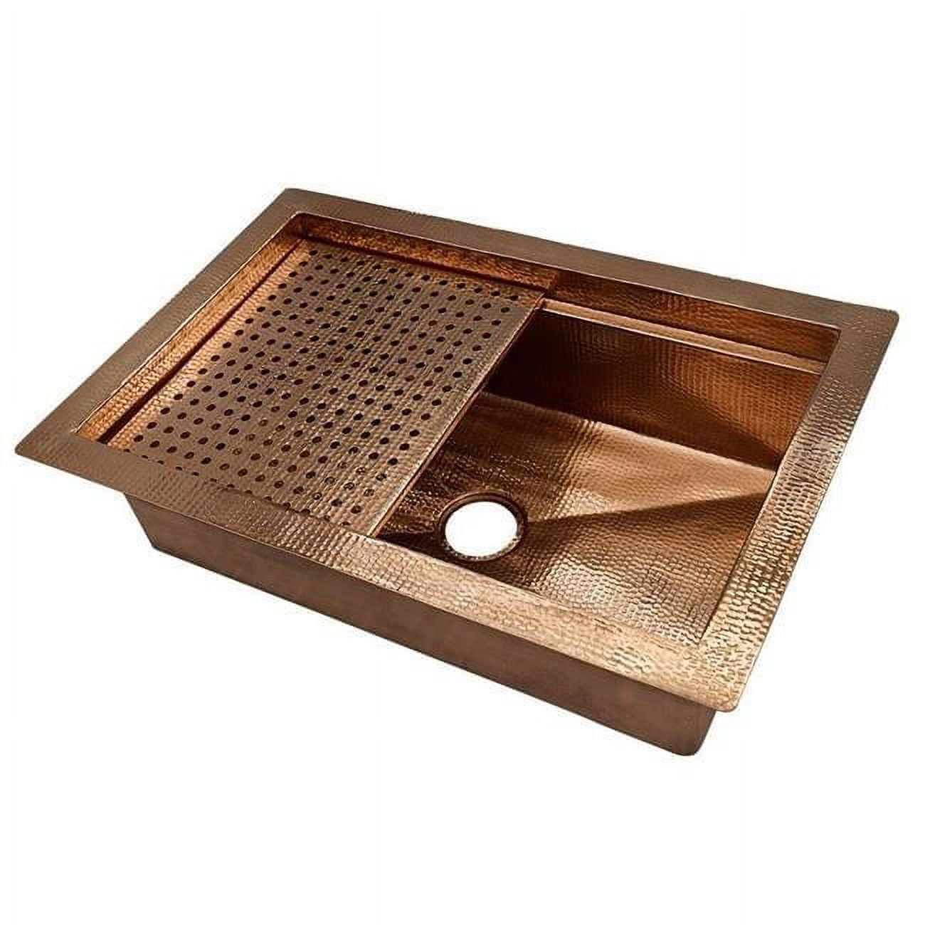 COPPER KITCHEN SINK GRIDING DESIGN 33X22X9 G16 DARK BROWN - Walmart.com