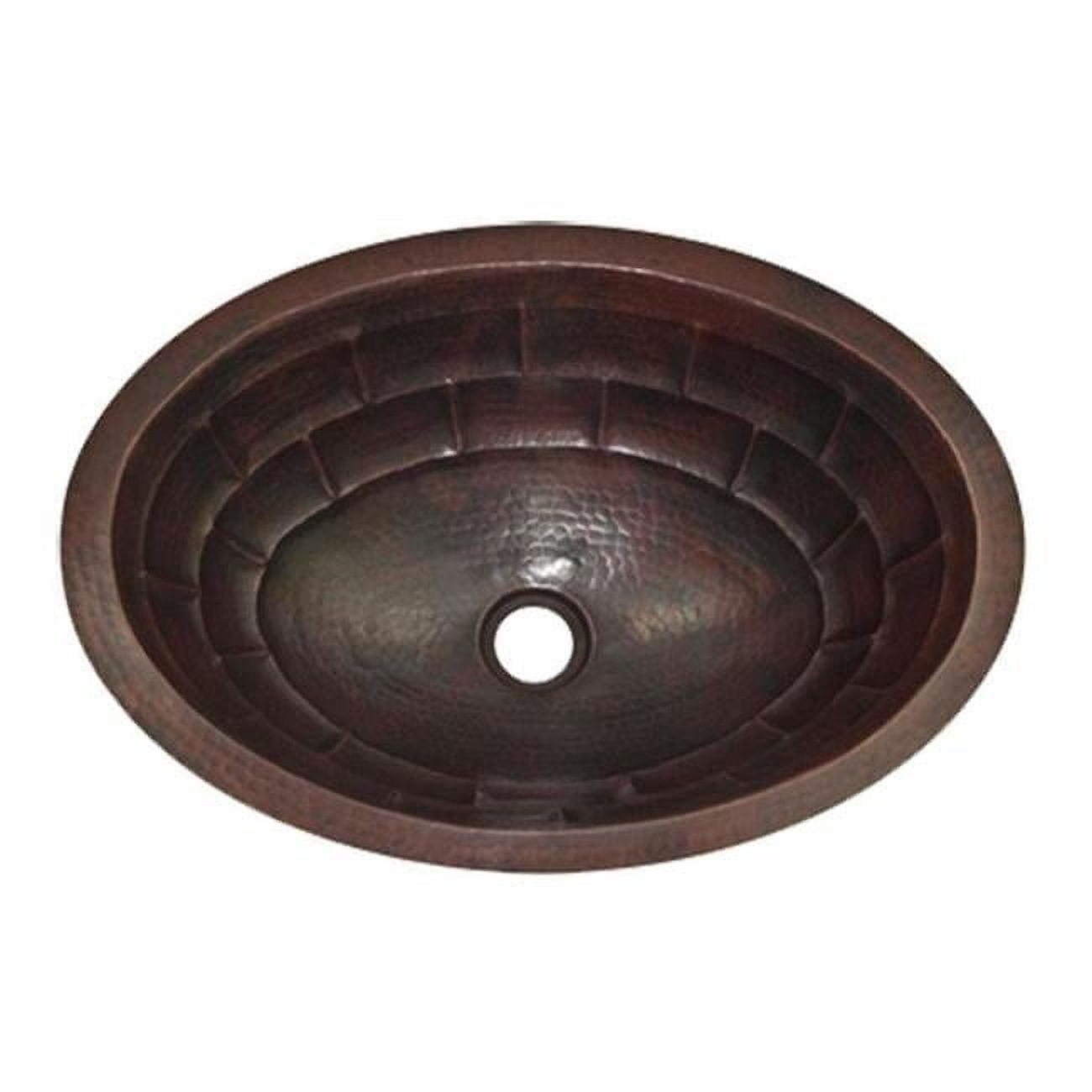 COPPER OVAL BATH SINK TURTLE SHELL DESIGN ROUND LIP 19X14X6 G18 DARK ...