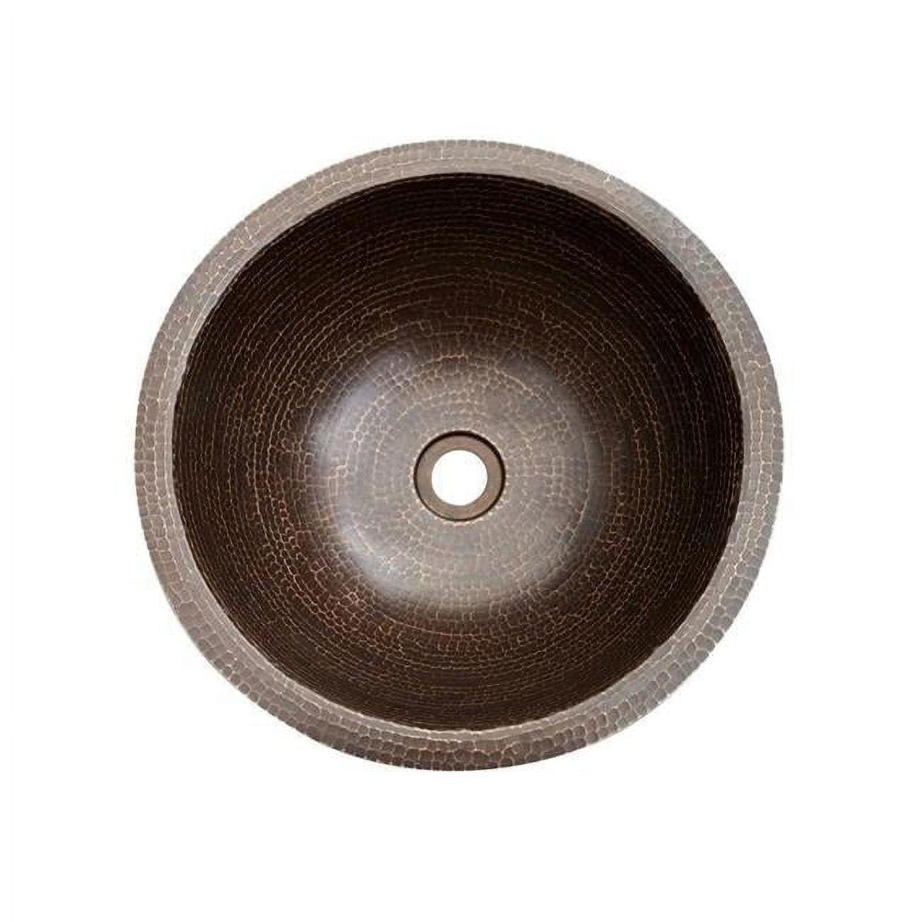 COPPER ROUND BATH SINK FLAT LIP 15X15X5 G18 DARK LIGHT - Walmart.com