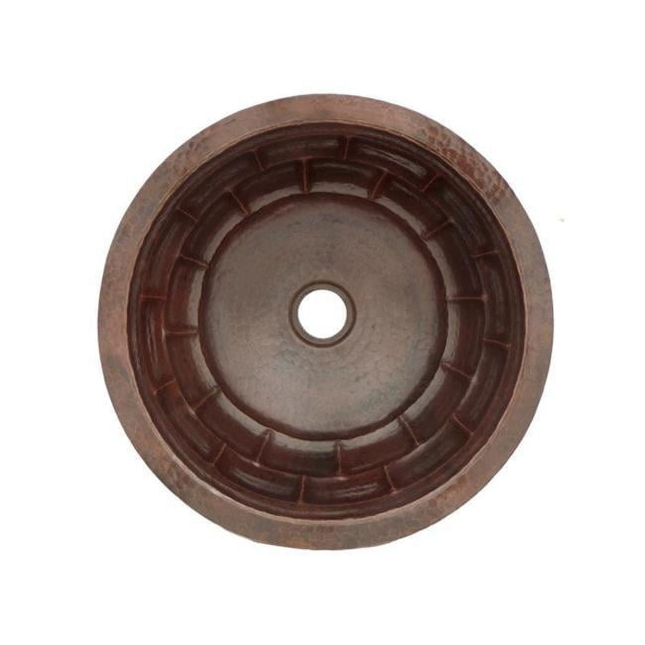 COPPER ROUND BATH SINK TURTLE SHELL DESIGN ROUND LIP 15X15X5 G18 BRIGHT ...