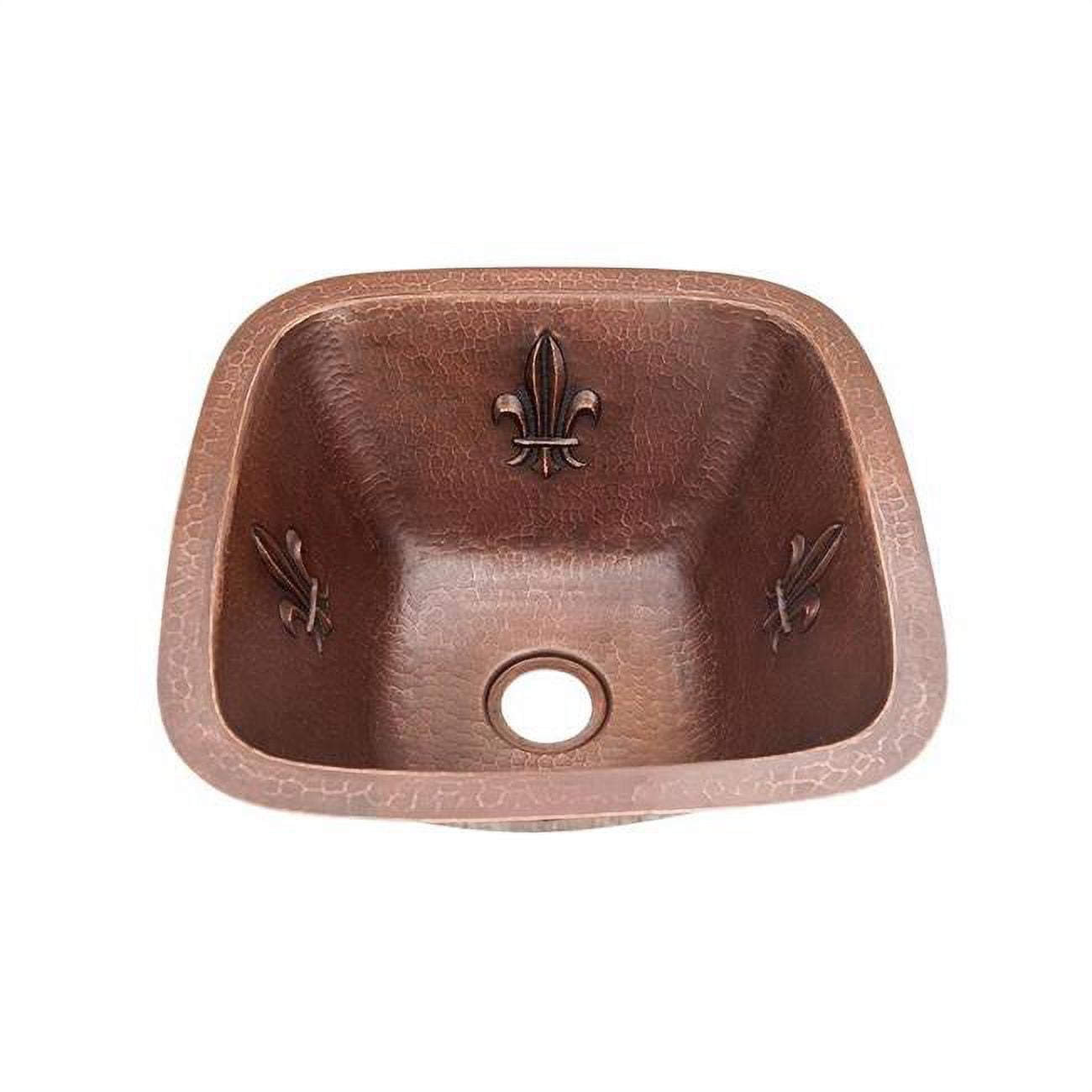 COPPER SQUARE BAR SINK FLEUR DA LIS DESIGN 15X15X7 G17 DARK LIGHT ...