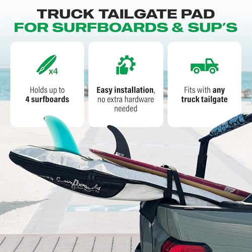 COR Surf Tailgate Truck Pad for SUP | Longboard | Surfboard | Ladders or Lumber with Premium ...