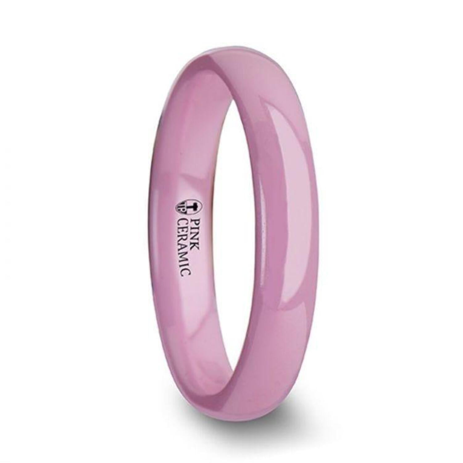 CORAL Domed Polish Finish Pink Ceramic Ring - 4mm - Walmart.com