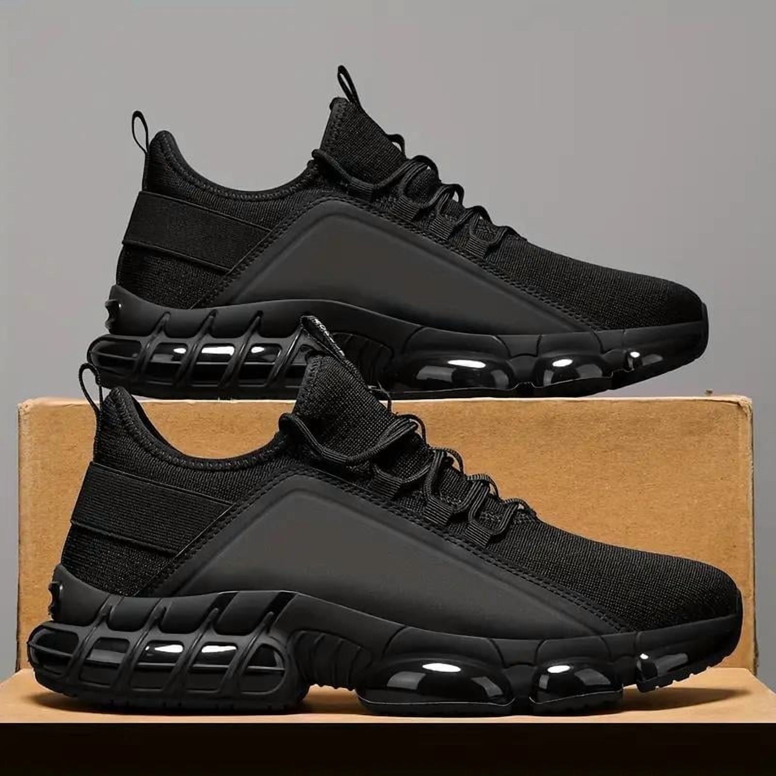 CORASUN Men's Fashion Breathable Knit Running Shoes, Lace-Up Casual ...