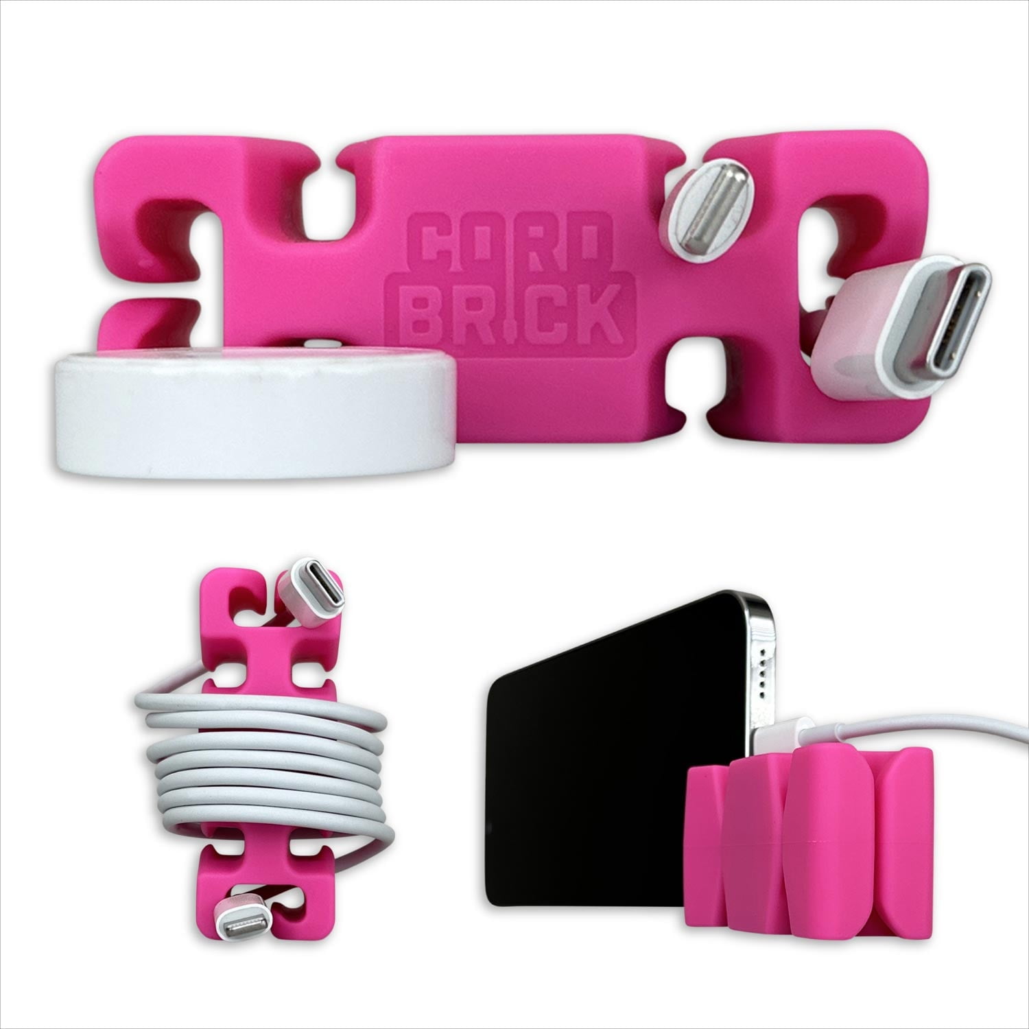 CordBrick Weighted Phone Charging Cord Holder for Nightstand and ...