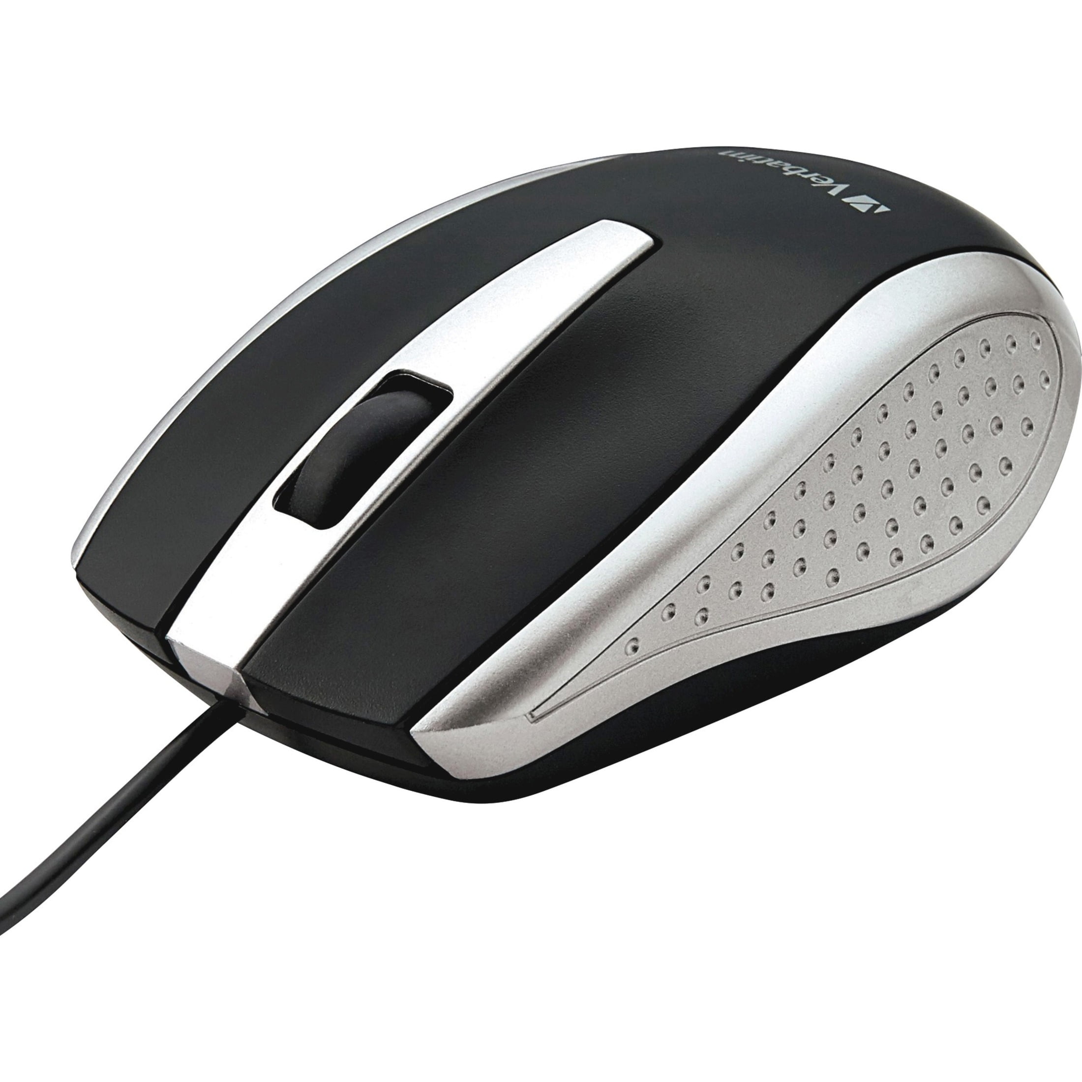 Verbatim, VER99741, Corded Notebook Optical Mouse - White, 1, Silver ...