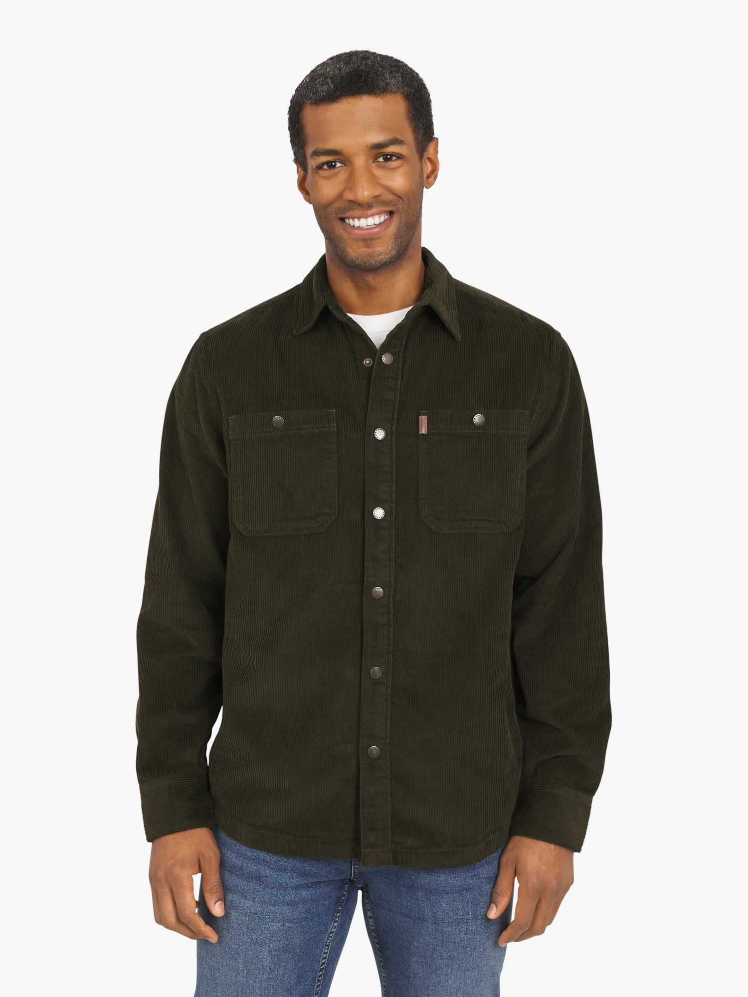 Chaps Men's & Big Men's Corduroy Flannel Lined Shirt, Sizes S-3XL ...